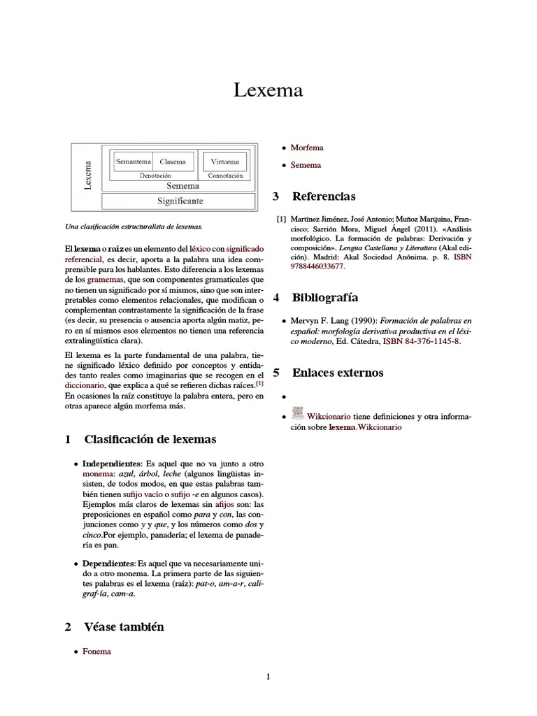 Lexema | Morfología (Lingüística) | Palabra