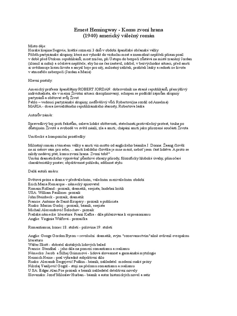 Komu Zvoní Hrana | PDF