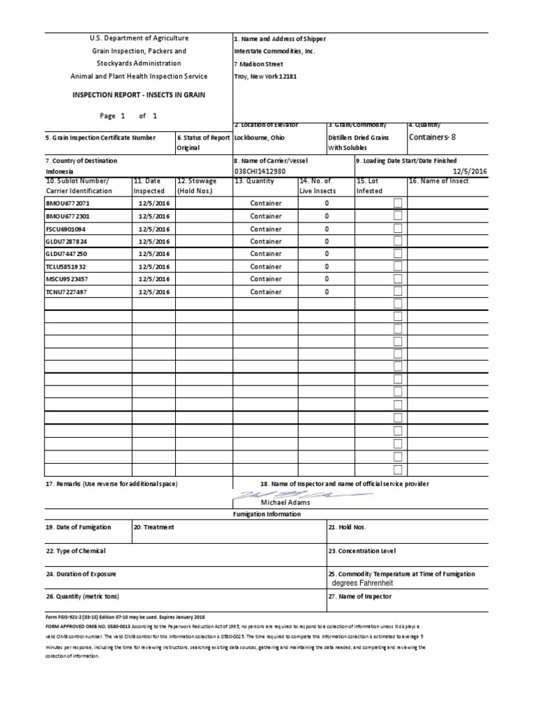FGIS-921-2, Booking#038CHI1412980 PDF | PDF | Business | Wellness