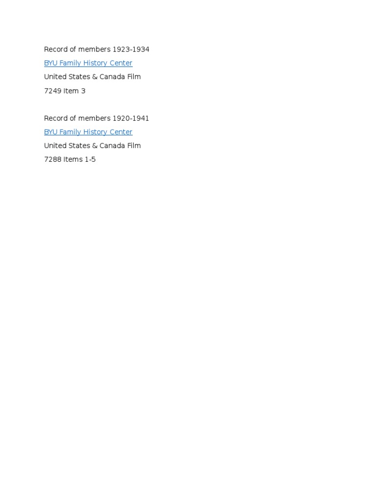 BYU Family History Center Member Records | PDF
