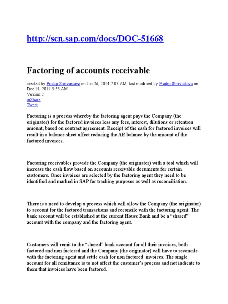 Factored AR | PDF | Factoring (Finance) | Debits And Credits
