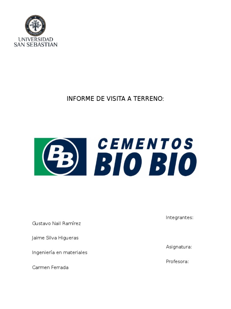 Informe Cementos Bio Bio | PDF | Cemento | El hombre hace Materiales