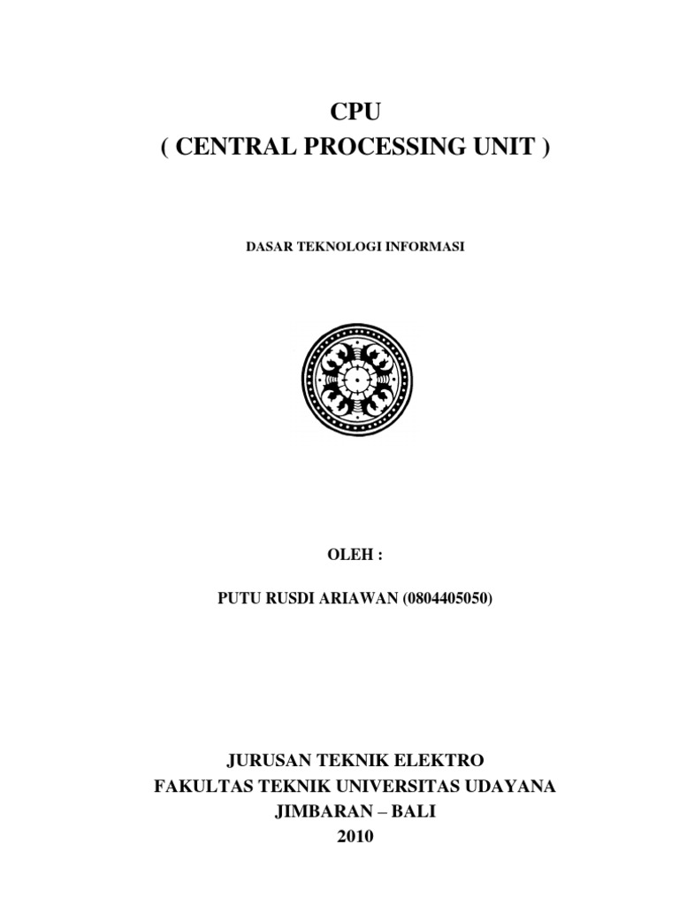 Cpu (Central Processing Unit) | PDF