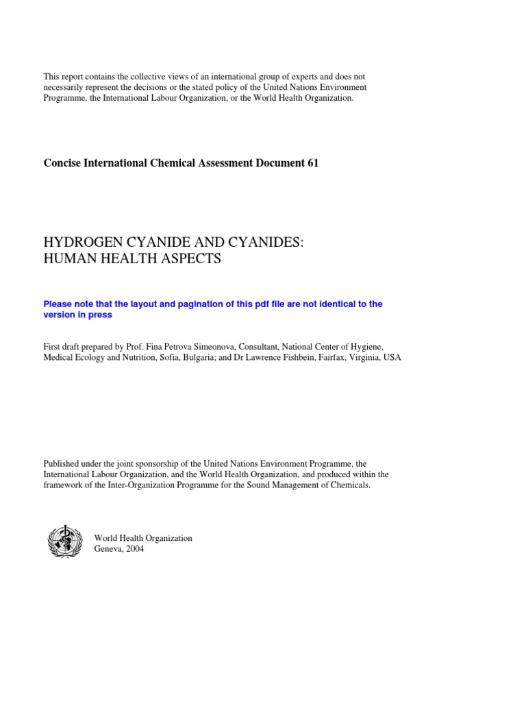 Cyanide WHO PDF | PDF