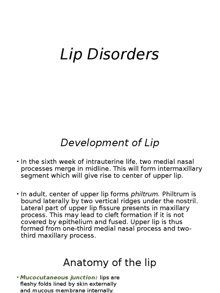 Lip Lesions | PDF | Lip | Diseases And Disorders