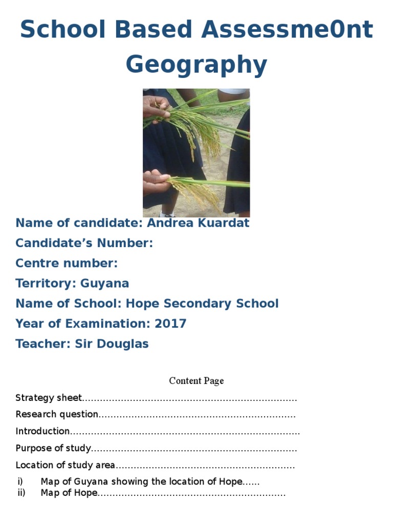 Geography Sba | PDF | Farmer | Farms