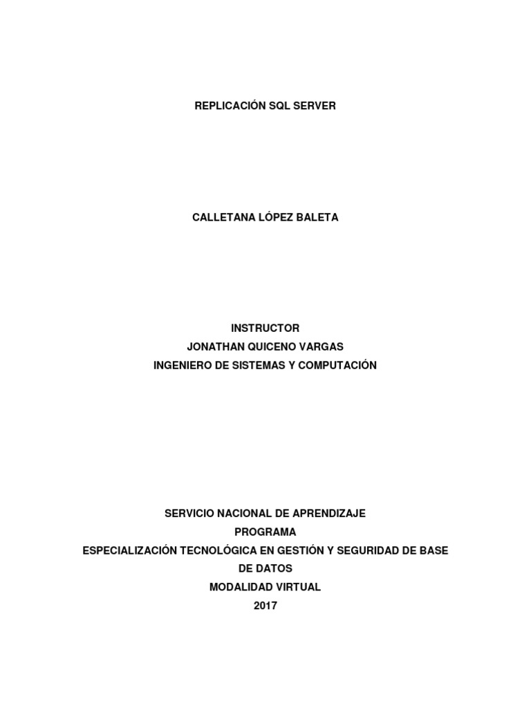 Replicación SQL Server | PDF | Servidor SQL de Microsoft | Servidor ...