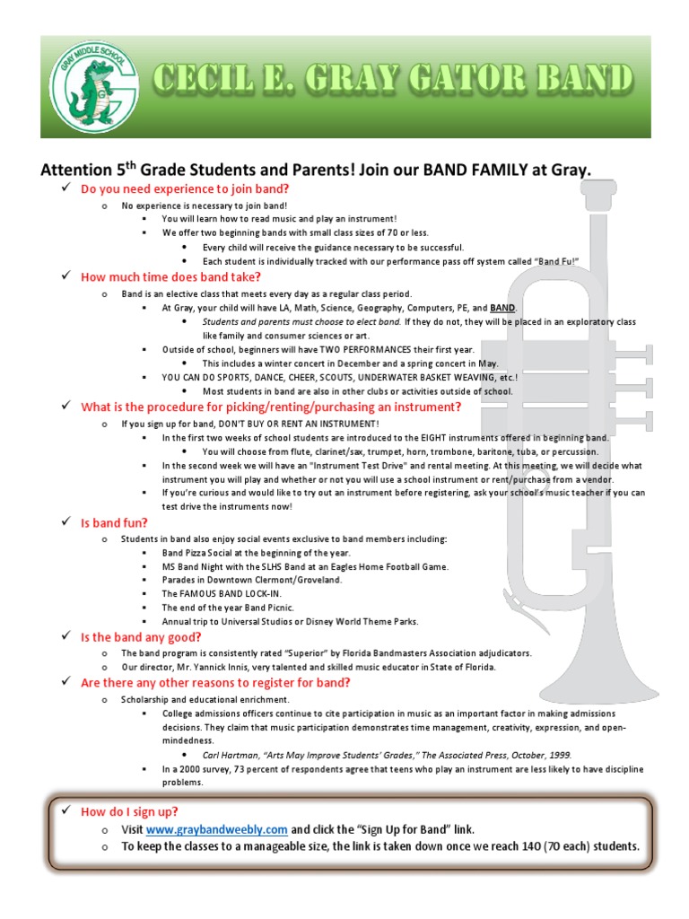 Gms Band Recruitment Letter | PDF | Musical Instruments | Entertainment ...