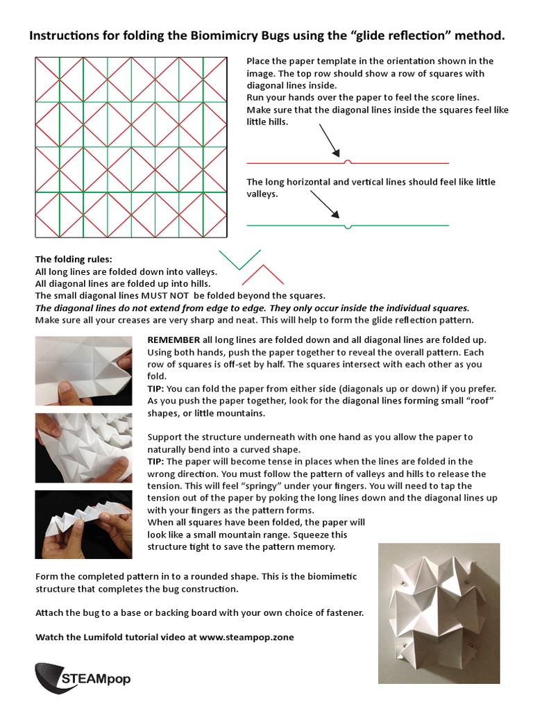 glide reflection folding instructions | Mathematics | Nature
