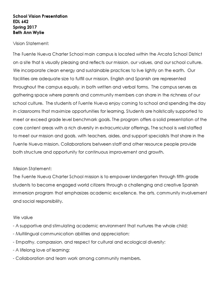 School Vision Presentation | PDF | Goal | Strategic Planning