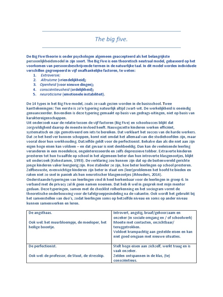The Big Five | PDF