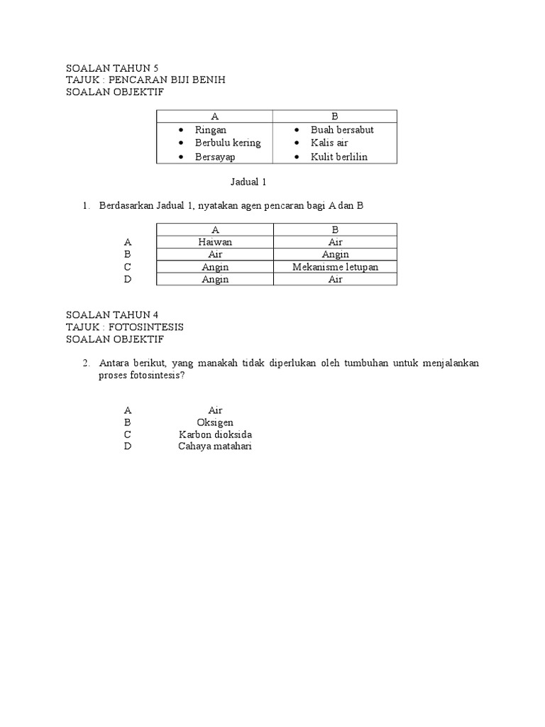Fotosintesis & Pencaran Biji Benih | PDF