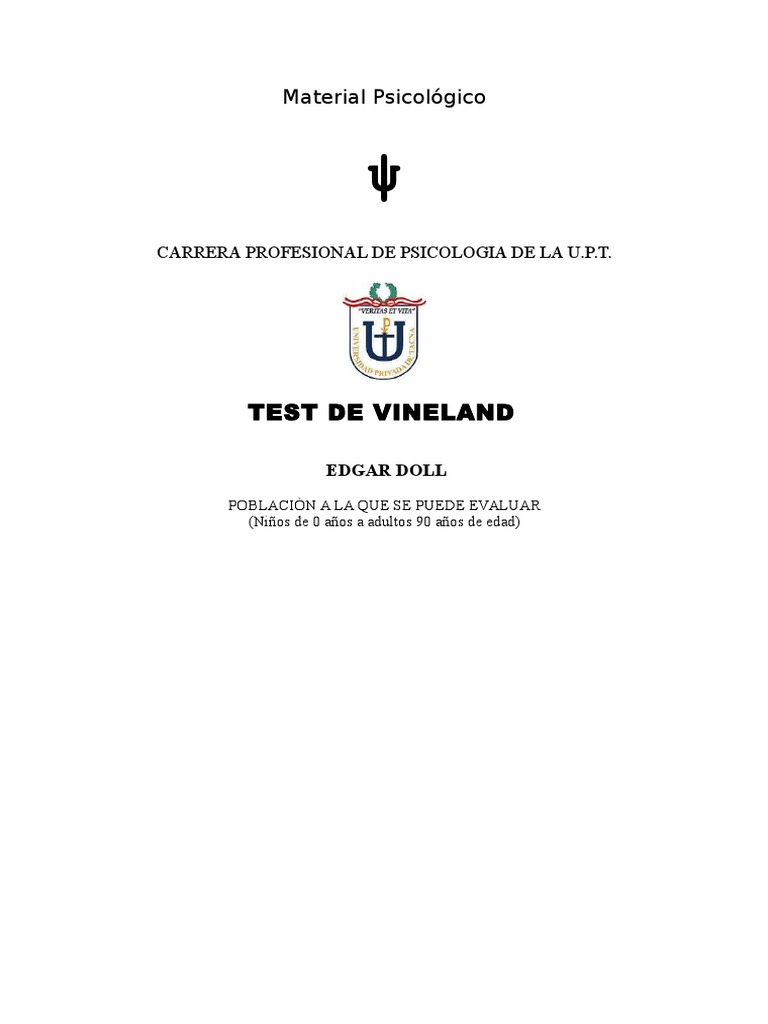 Test de Vineland | PDF | Herramientas | Sicología