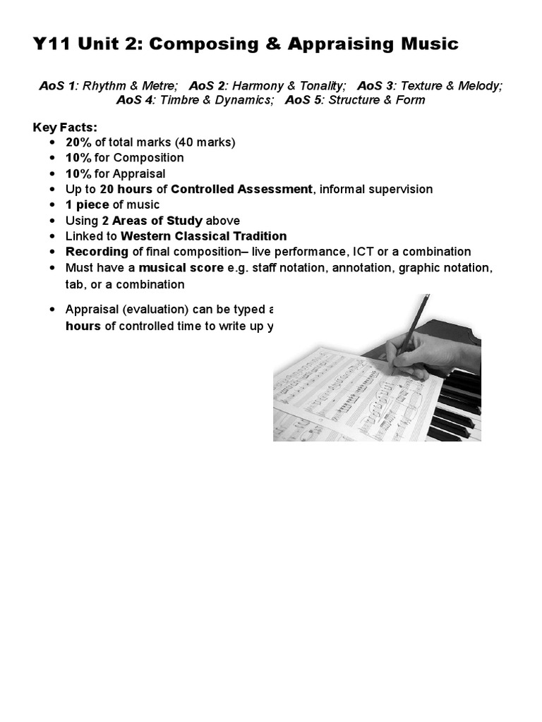 Y11 Unit 2: Composing & Appraising Music | PDF | Harmony | Musical ...