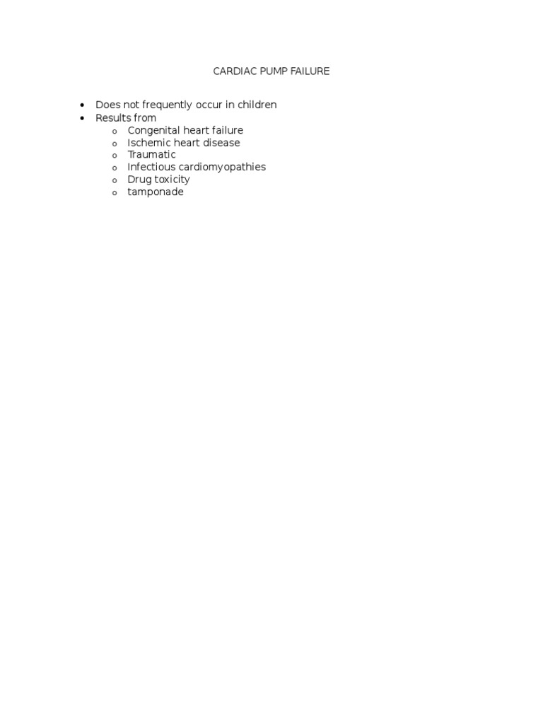 Cardiac Pump Failure | PDF