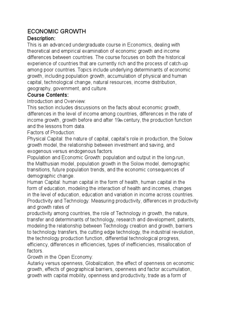 Economic Growth | PDF | Economic Growth | Economics