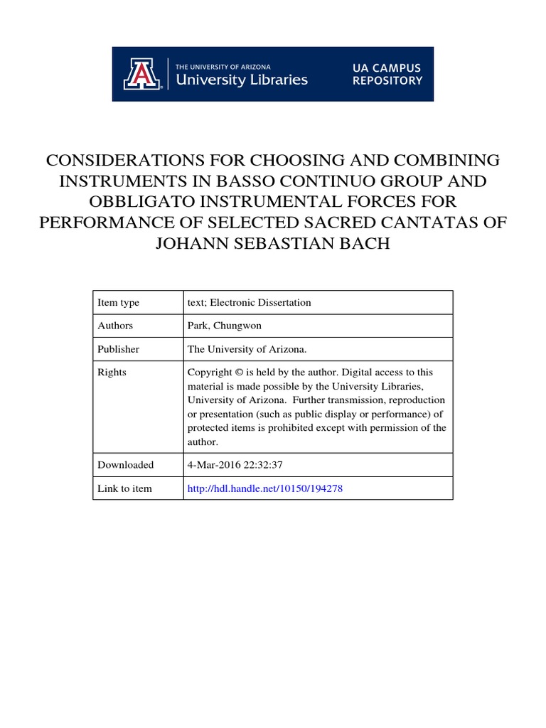 Basso Continuo in Bach | Download Free PDF | Bach Cantata | Johann ...