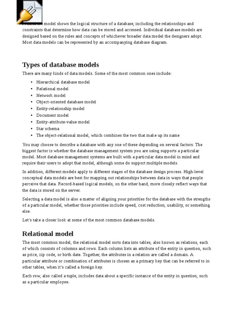 Data Base Models | Download Free PDF | Databases | Conceptual Model