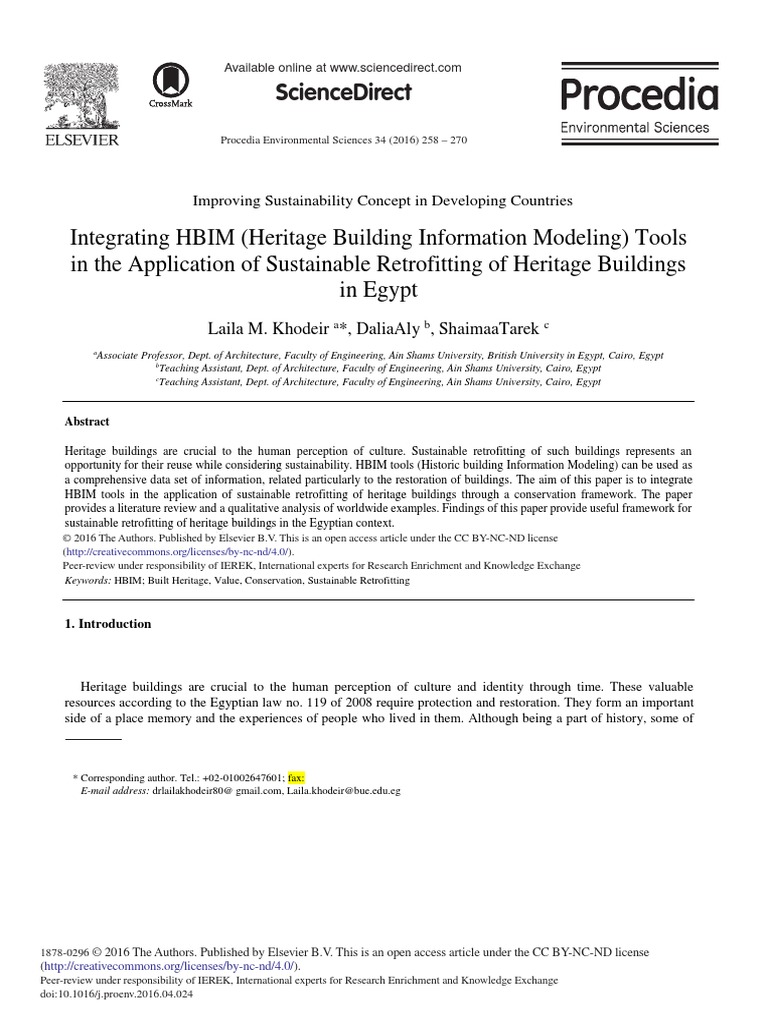 Integrating HBIM (Heritage Building Information Modeling) Tools in The ...