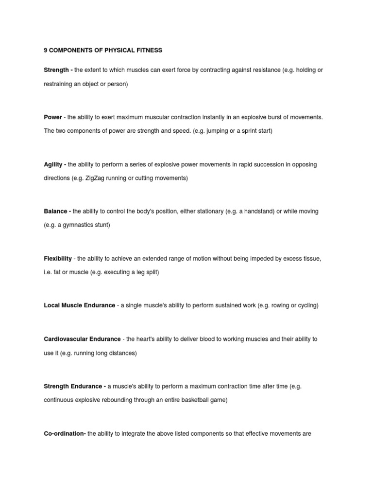 The Nine Pillars of Physical Fitness: Understanding Strength, Power ...