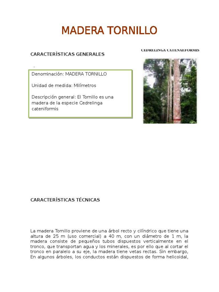 Madera Tornillo | PDF | Tornillo | Arboles