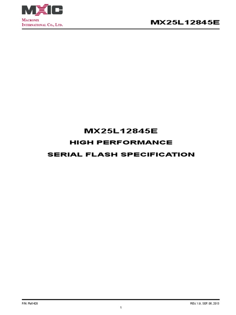 MX25L12845E: High Performance Serial Flash Specification | PDF | Flash Memory | Input/Output