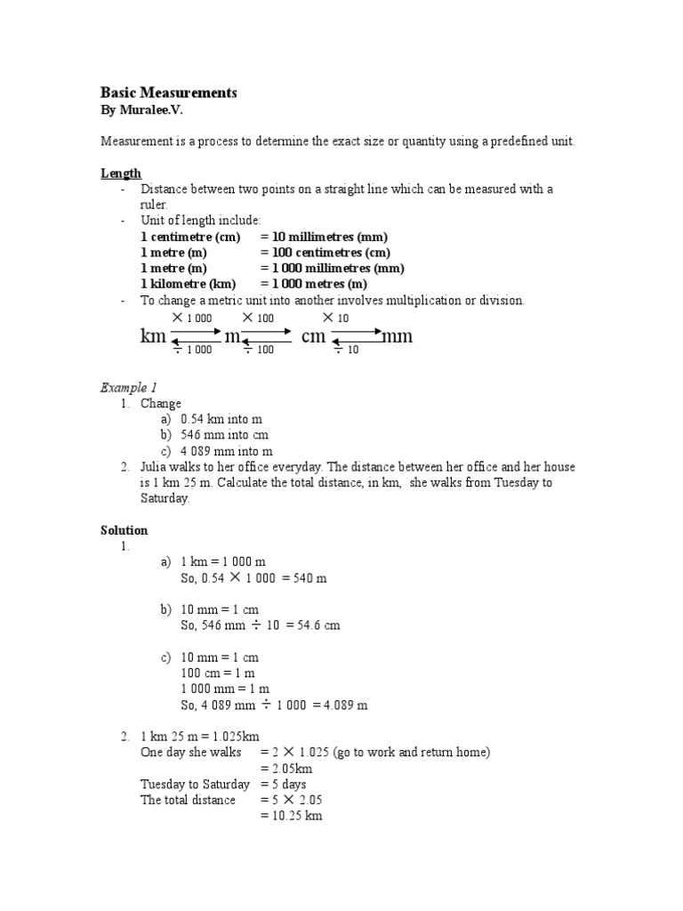 KM M CM MM: Basic Measurements | PDF | Tonne | Kilometre