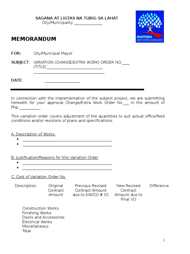 Variation Order | PDF