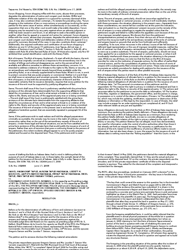 Prerogative Writs Full Text | PDF | Habeas Corpus | Writ