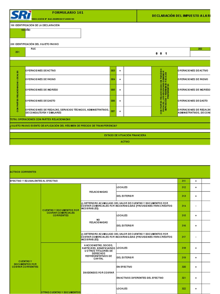 Declaración de impuesto a la renta y formulario 101 | PDF | normas ...