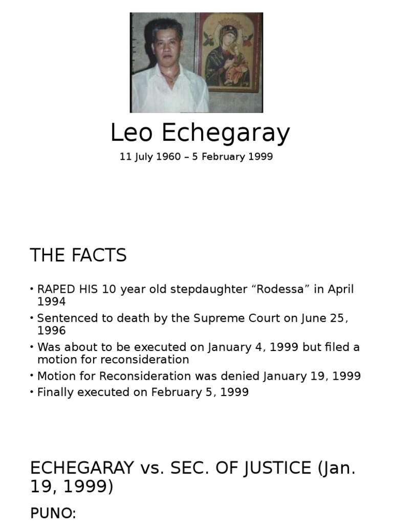 Leo Echegaray: 11 July 1960 - 5 February 1999 | PDF