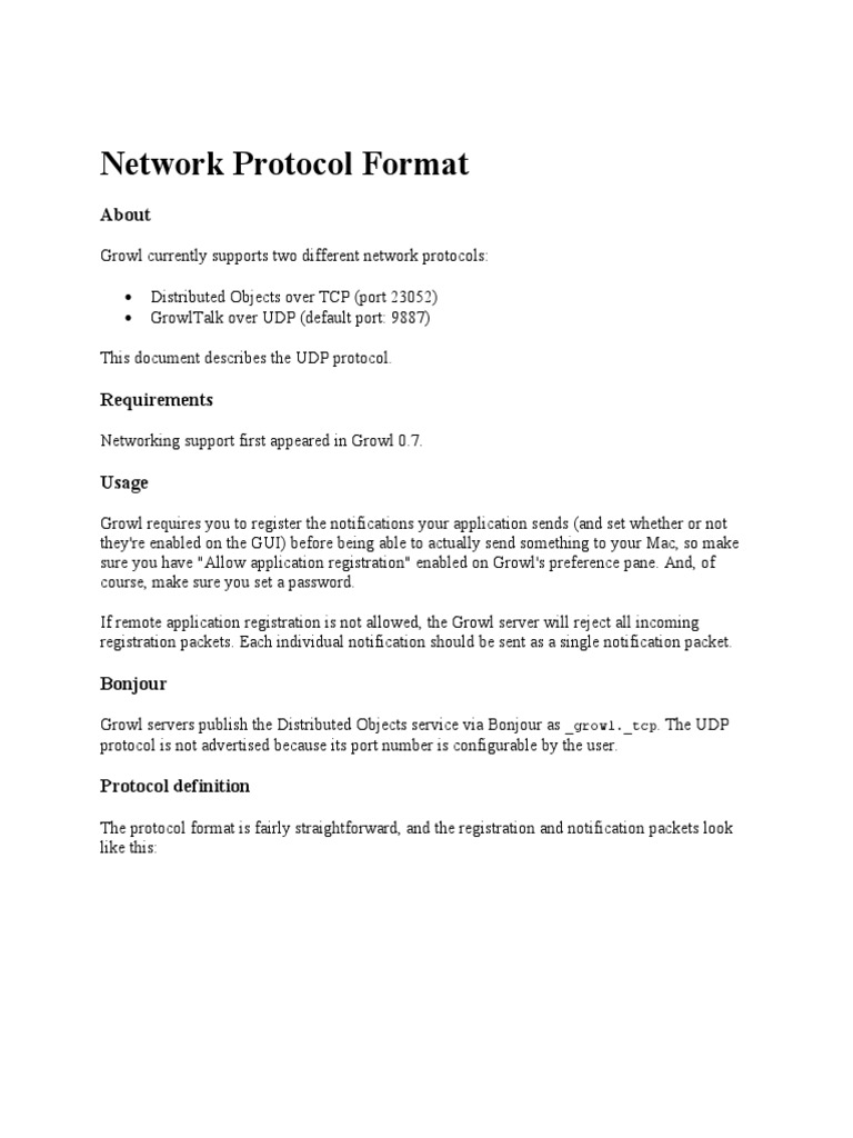 Network Protocol Format | PDF | Port (Computer Networking) | Computer ...