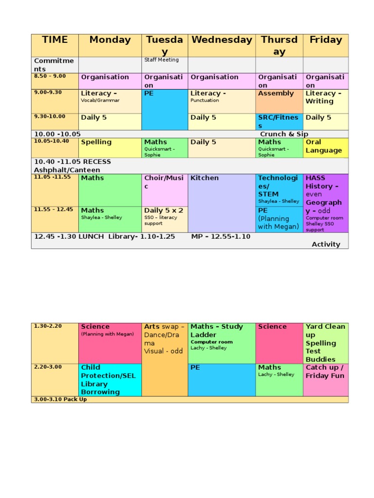 Timetable Term 1 | PDF | Languages | Further Education