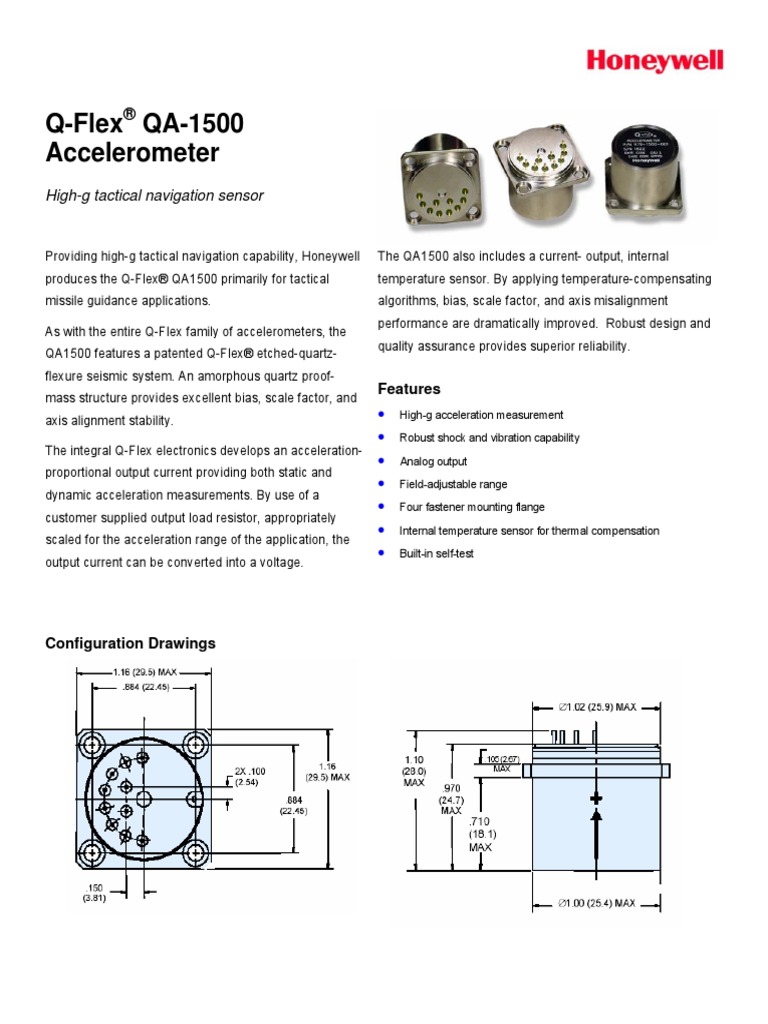 Q-Flex QA-1500 Accelerometer: High-G Tactical Navigation Sensor | PDF | Accelerometer | Sensor
