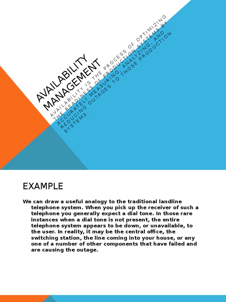 Availability Management | PDF | Reliability Engineering | Digital ...