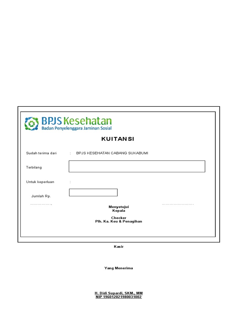 Form Kwitansi Klaim BPJS | PDF