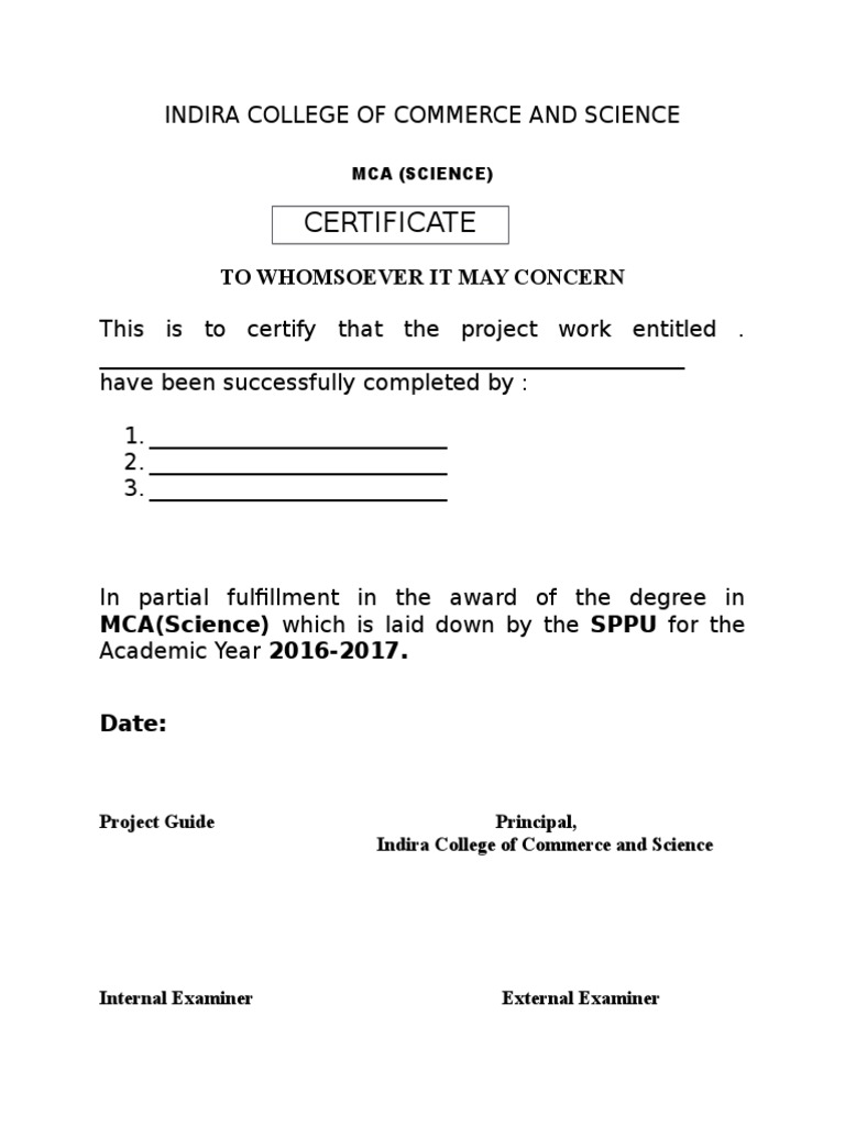 Certificate: To Whomsoever It May Concern | PDF