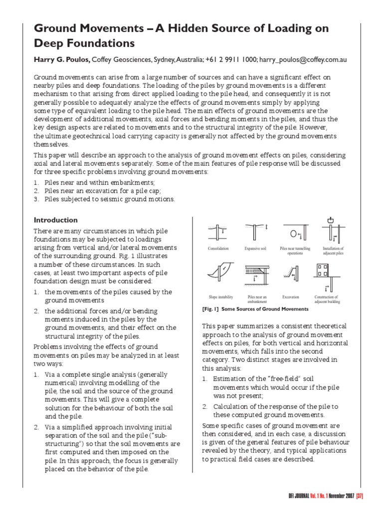 Ground Movements - A Hidden Source of Loading On Deep Foundations | PDF | Deep Foundation | Soil ...