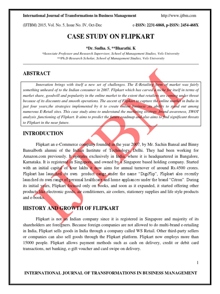 Case Study On Flipkart | PDF