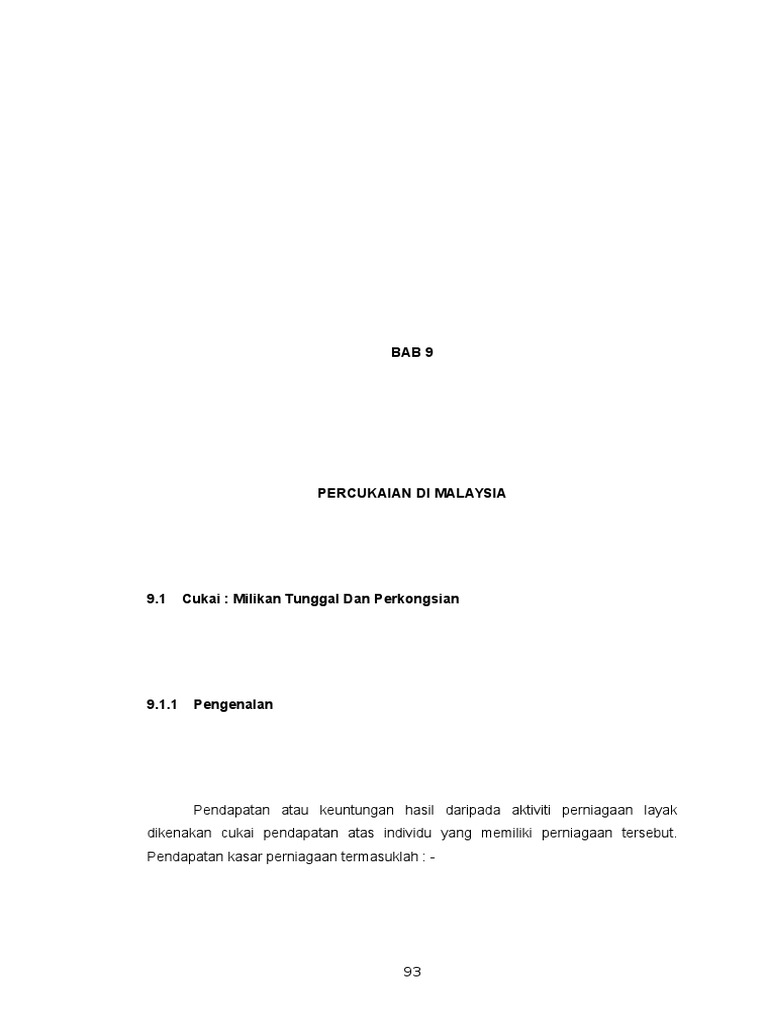 Bab 9 Percukaian Di Malaysia | PDF
