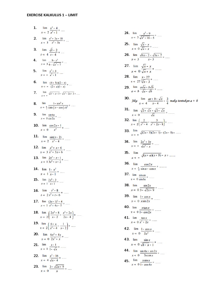 Exercise Limit 1 | PDF