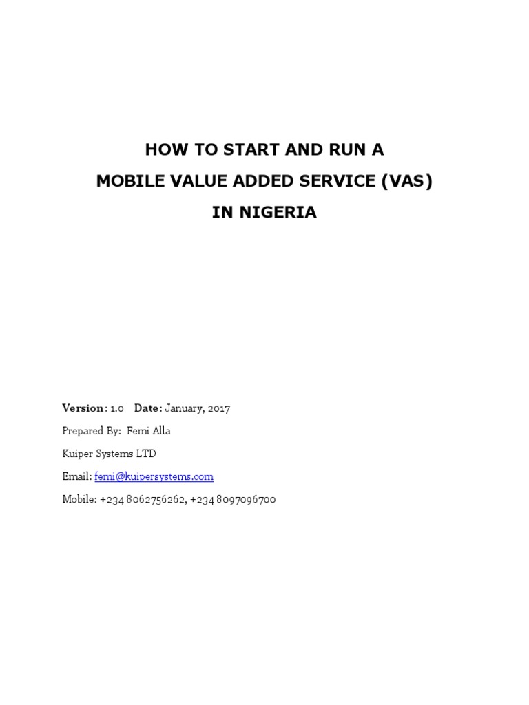 How To Start and Run A Mobile VAS Service in Nigeria | PDF | Short ...