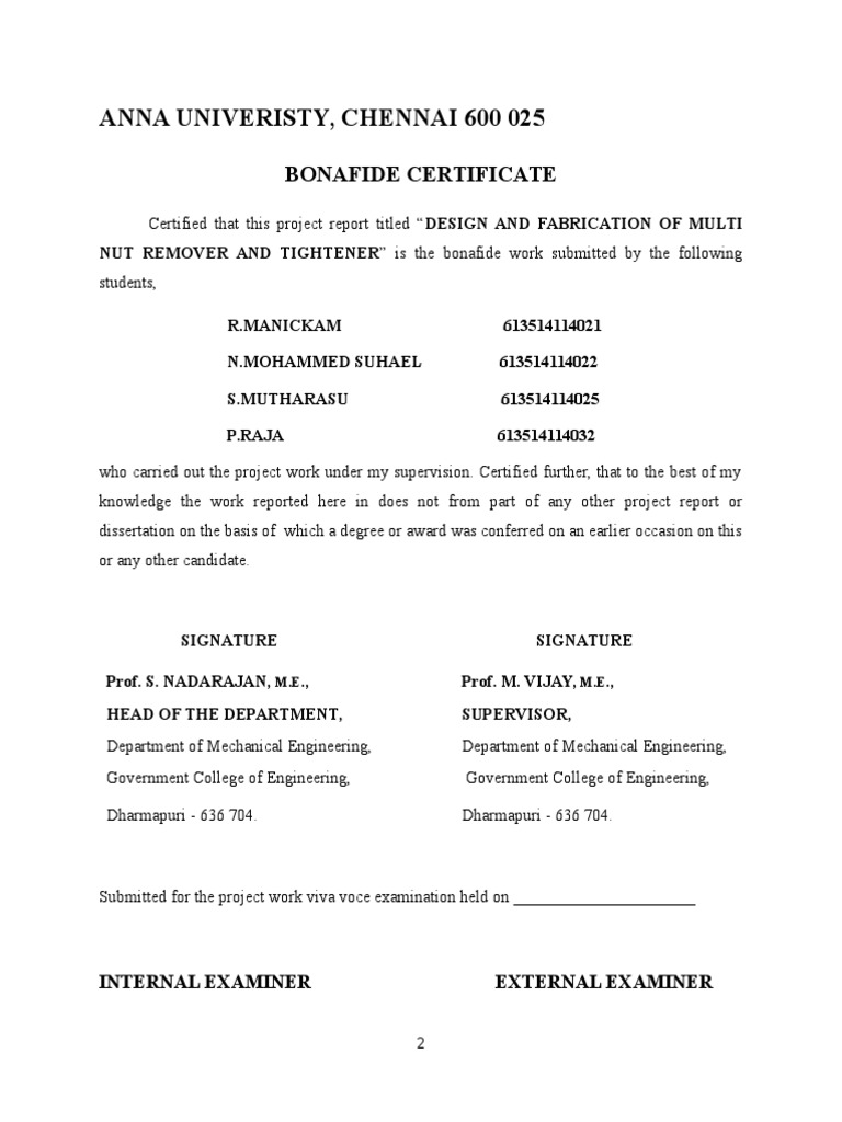 Multi Nut Remover by Manickam | PDF | Thesis | Car