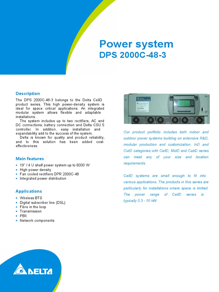 Power System: DPS 2000C-48-3 | Download Free PDF | Rectifier | Electric ...