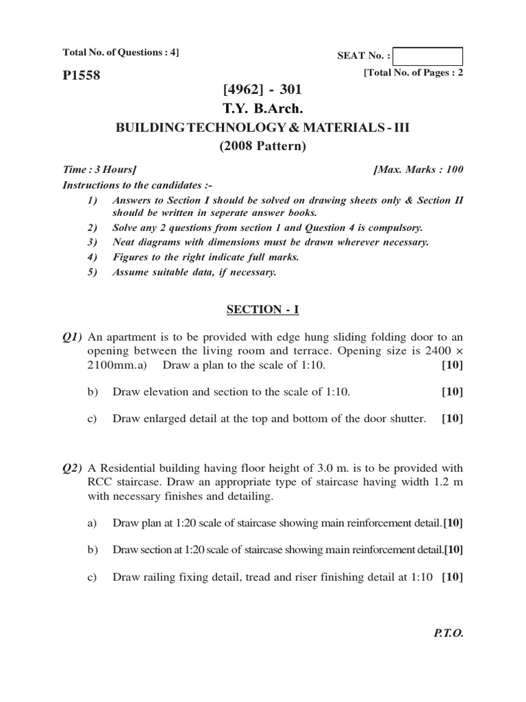 B.arch Papers | PDF | Architect | Wall