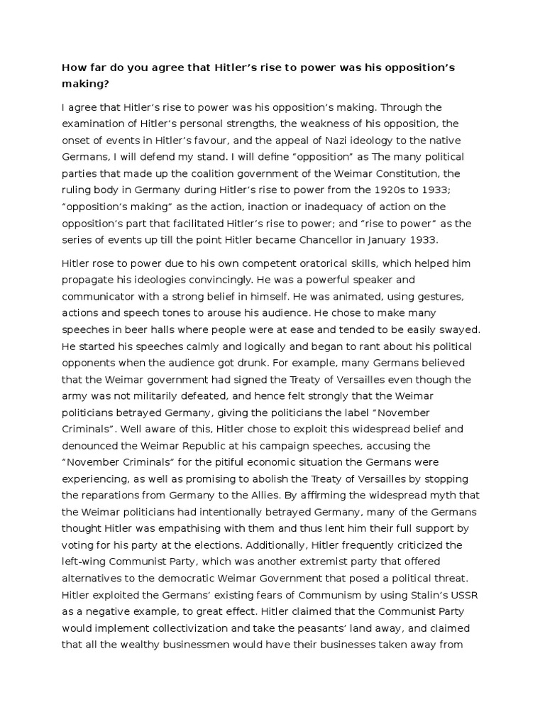 Hitler Rise To Power | PDF | Weimar Republic | Adolf Hitler