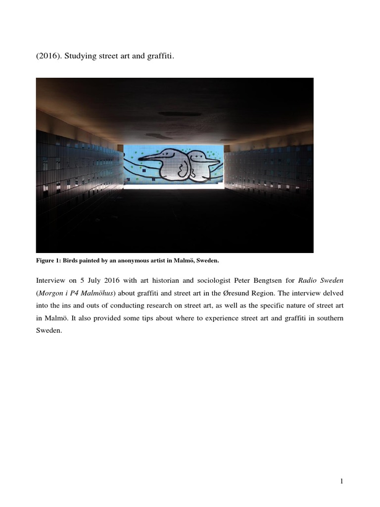 2016 - Studying Street Art and Graffiti | PDF | Social Science | Travel