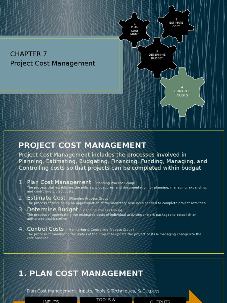 Project Cost Management: 1 Plan Cost MGMT 2 Estimate Cost | PDF ...