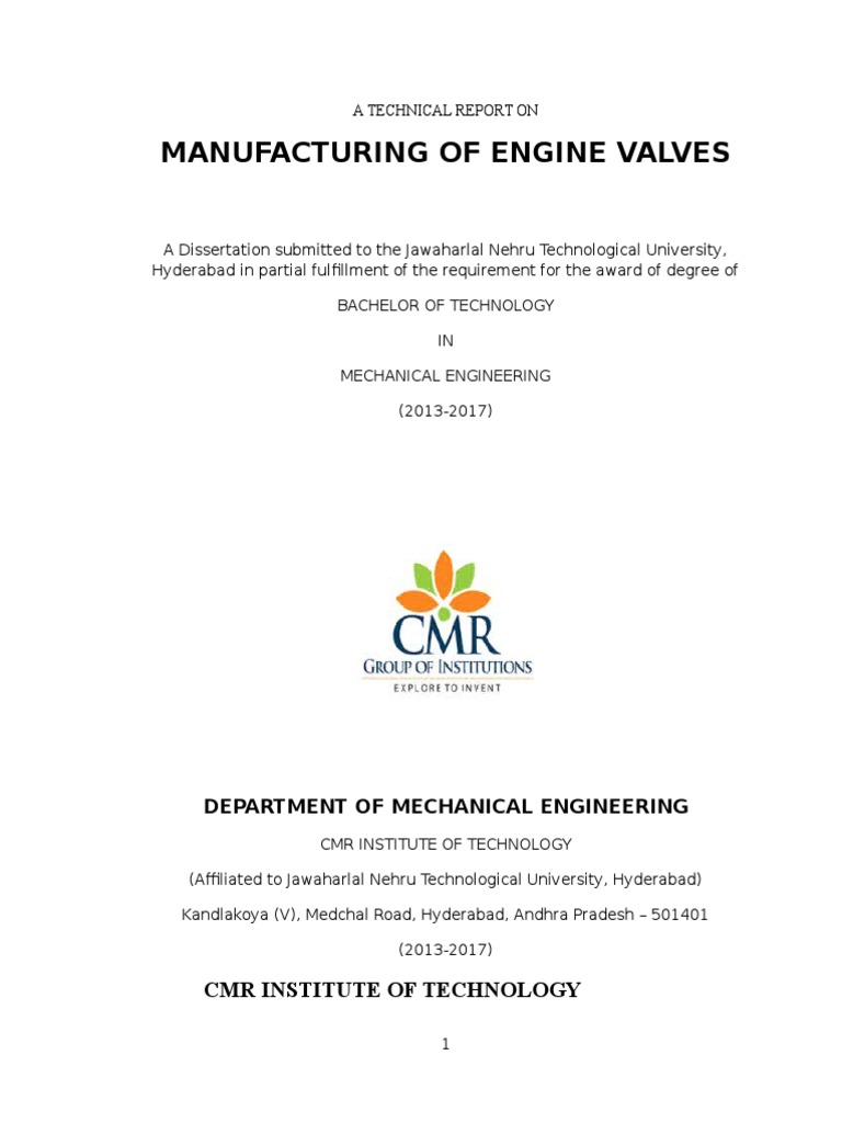 Technical Presentation On Engine Valves | PDF | Forging | Internal ...