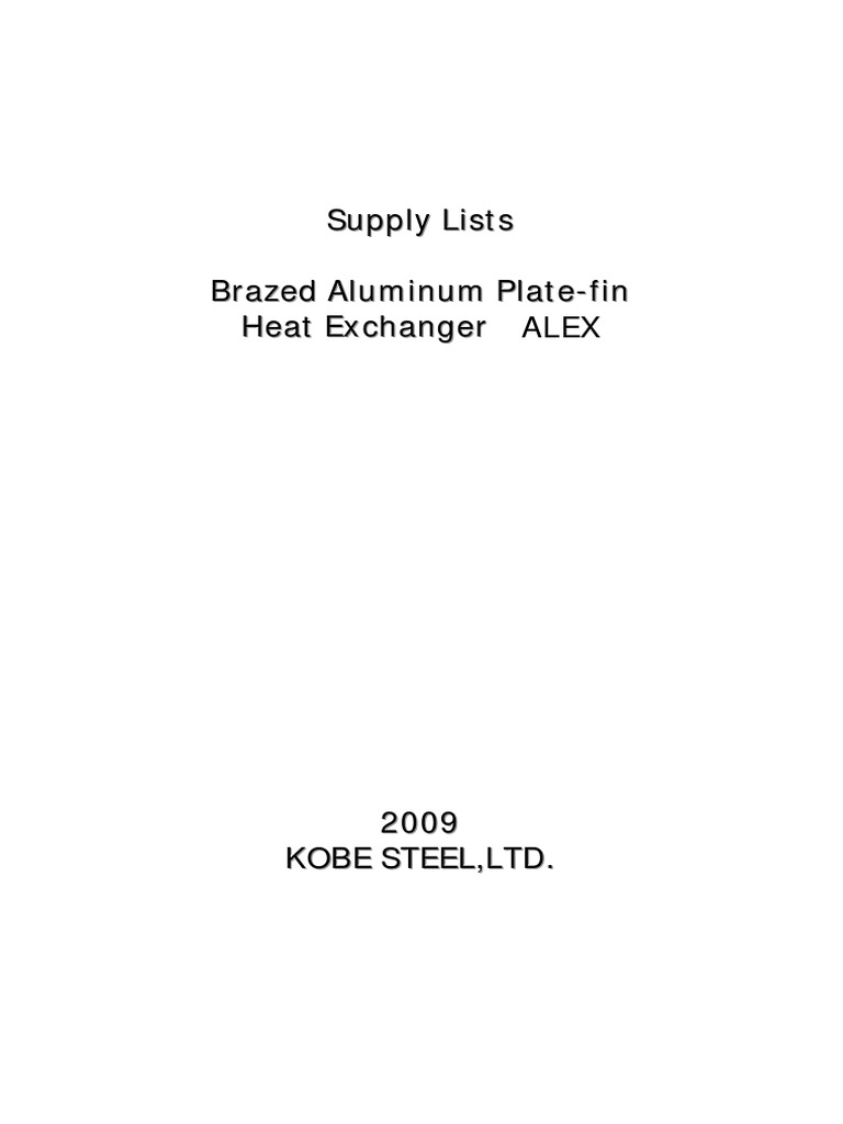 KOBE's BAHX Experience List | PDF | Heat Exchanger | Hvac